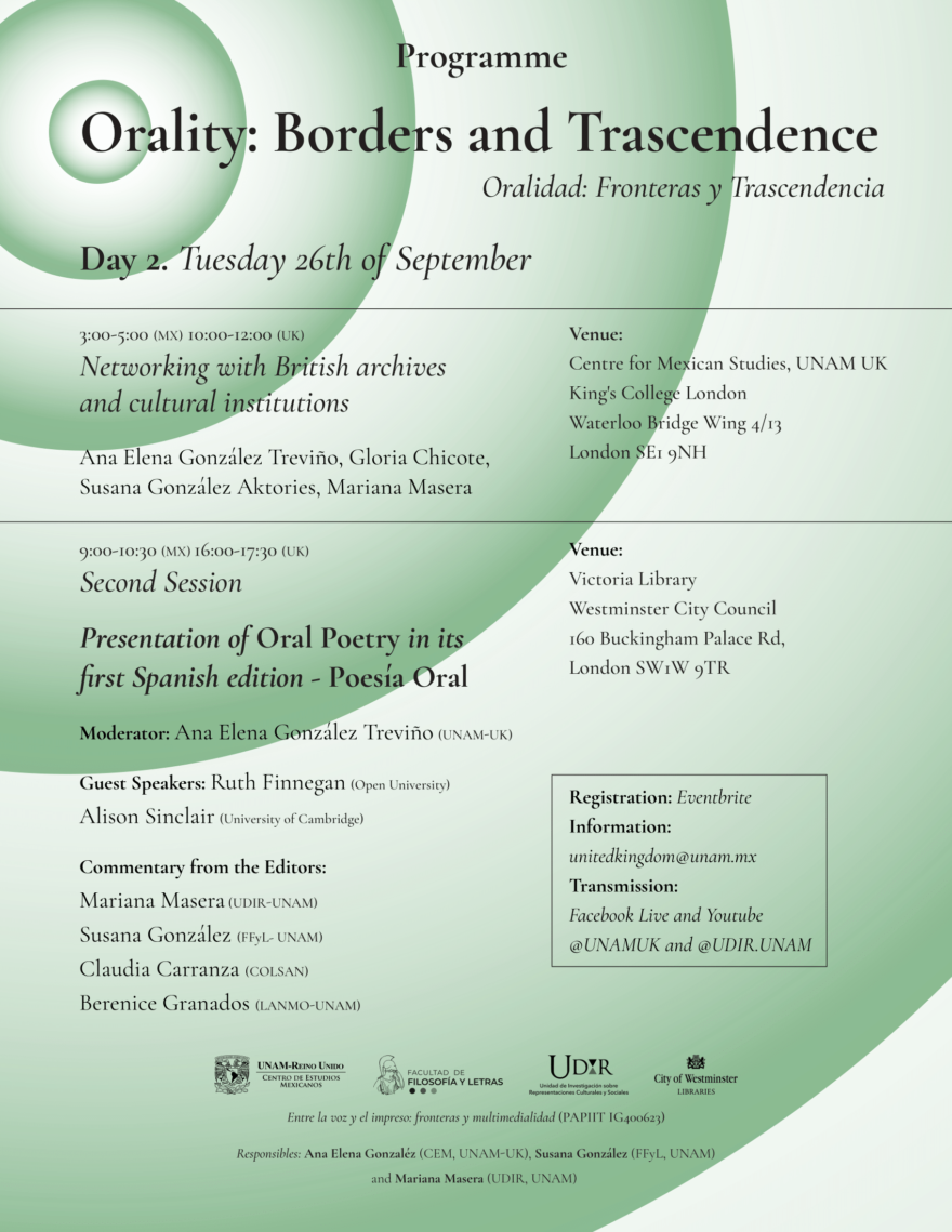 Orality: Borders and Trascendence – Poética Sonora